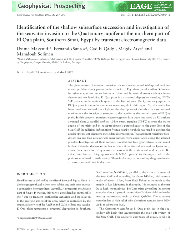 (PDF) Identification of the shallow subsurface succession and ...
