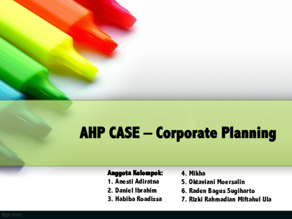 (PDF) AHP CASE – Corporate Planning