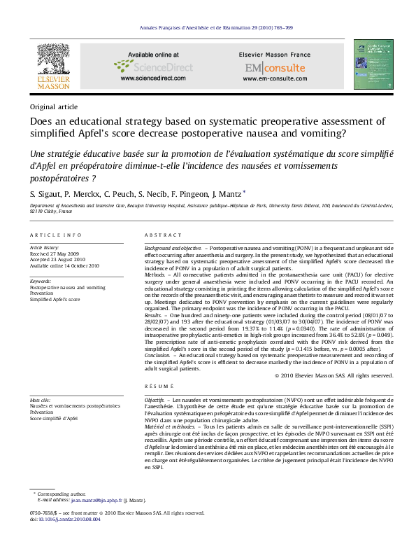 (PDF) Does an educational strategy based on systematic preoperative ...