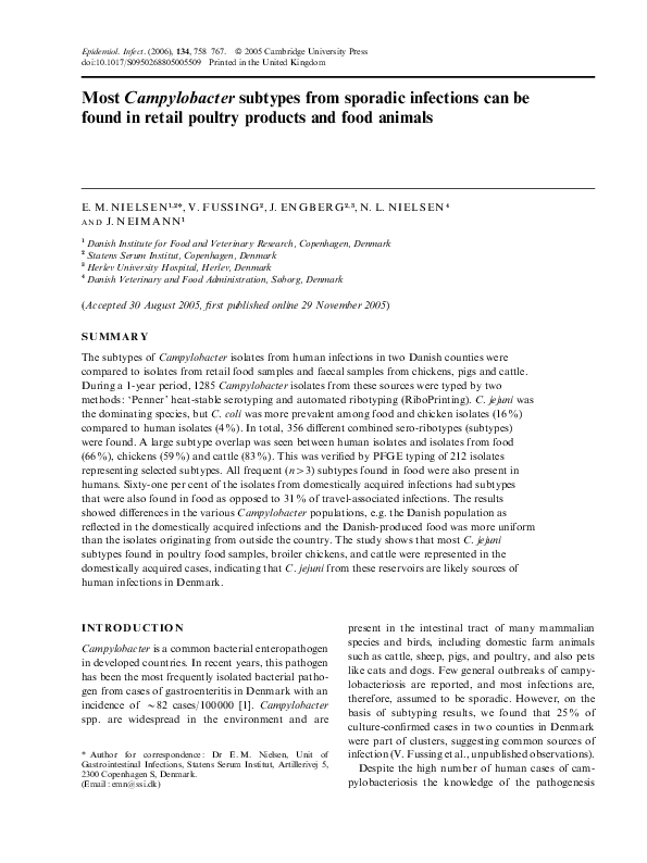 (PDF) Most Campylobacter subtypes from sporadic infections can be found ...