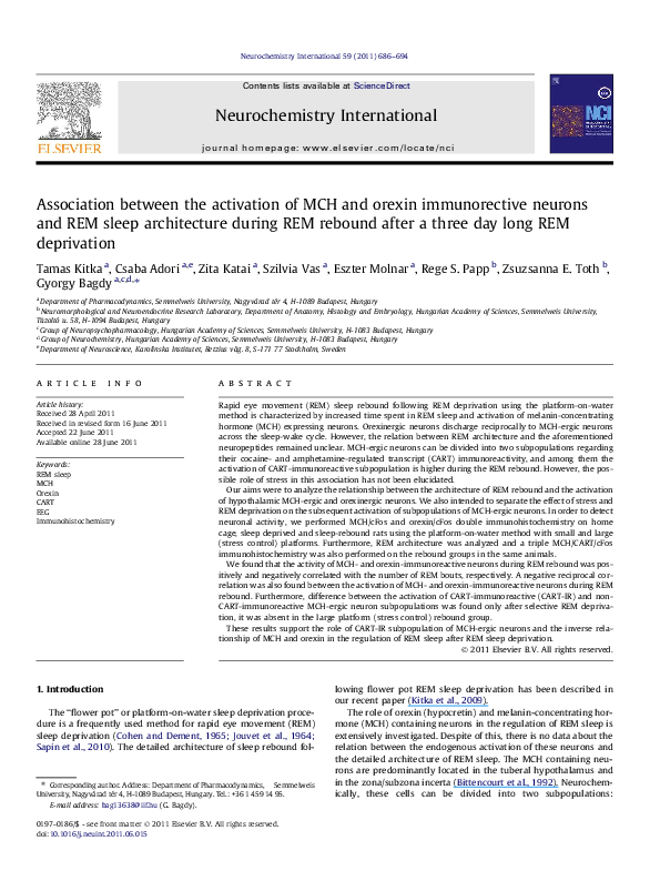 (PDF) Association between the activation of MCH and orexin ...