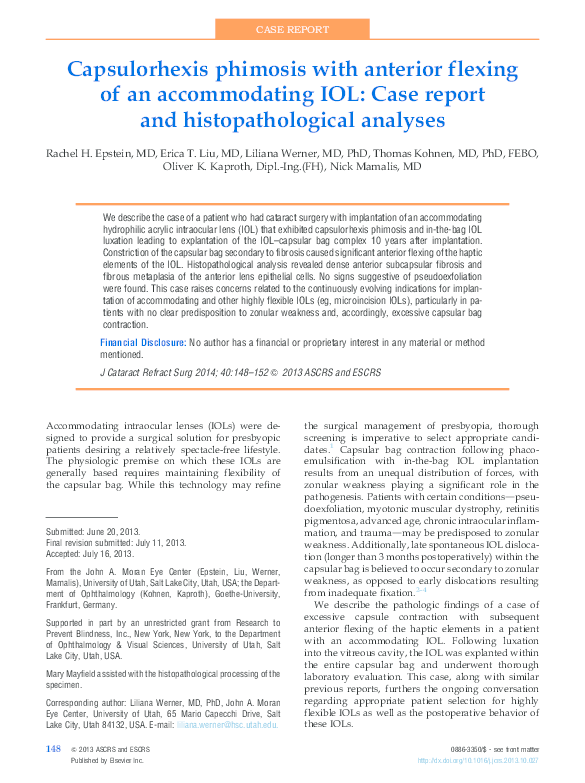 (PDF) Capsulorhexis phimosis with anterior flexing of an accommodating ...