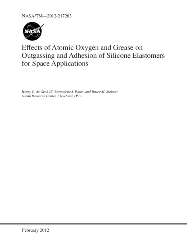 (PDF) Effects of Atomic Oxygen and Grease on Outgassing and Adhesion of ...