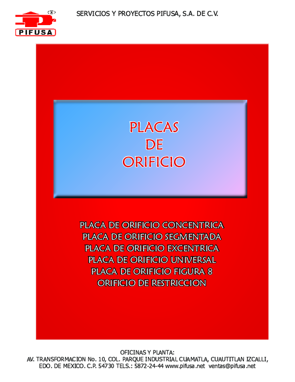 (PDF) Catalogo de Placas de Orificio Rev. 1.