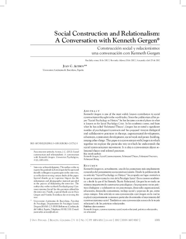 (PDF) Social Construction and Relationalism: A Conversation with ...