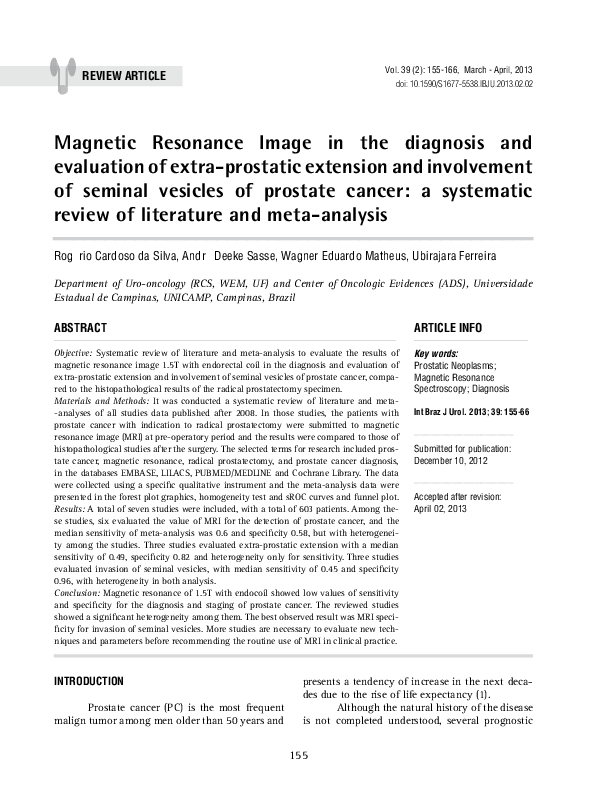 (PDF) Magnetic resonance image in the diagnosis and evaluation of extra ...