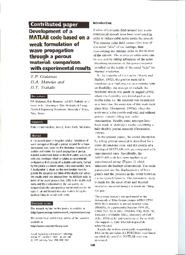 Pdf Development Of A Matlab Code Based On A Weak Formulation Of Wave Propagation Through A