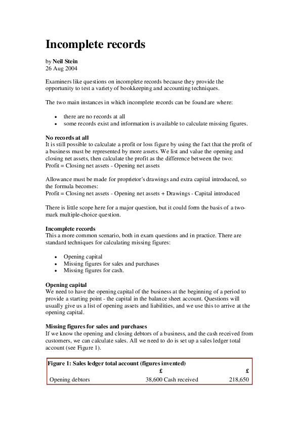 (PDF) Incomplete records
