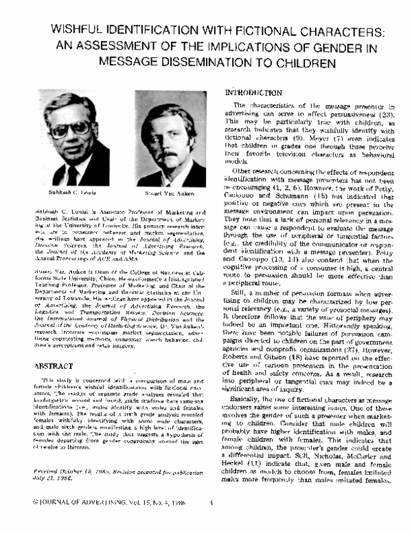 (PDF) Wishful Identification with Fictional Characters: An Assessment ...