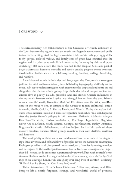 (PDF) Foreword, for John Colarusso's "Nart Sagas from the Caucasus" 2016