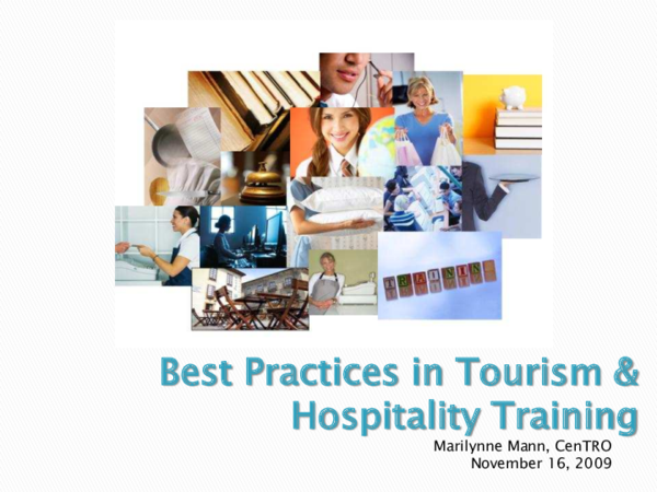 (PDF) Best Practices in Tourism & Hospitality Training