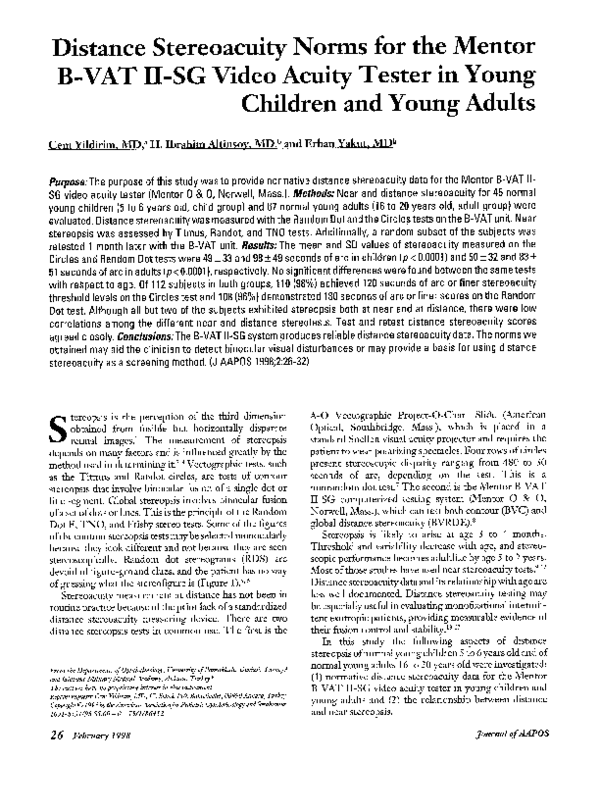 (PDF) Distance stereoacuity norms for the mentor B-VAT II-SG video ...