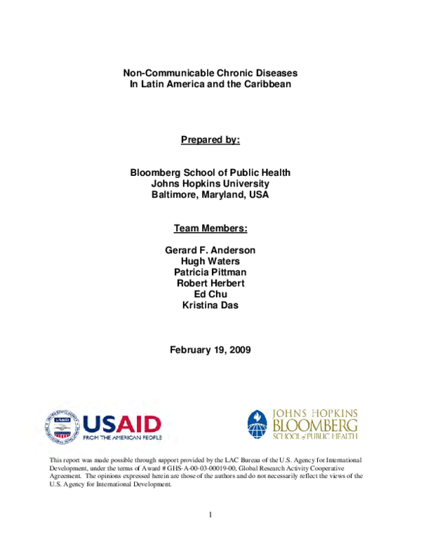 (PDF) Non-Communicable Chronic Diseases In Latin America and the Caribbean