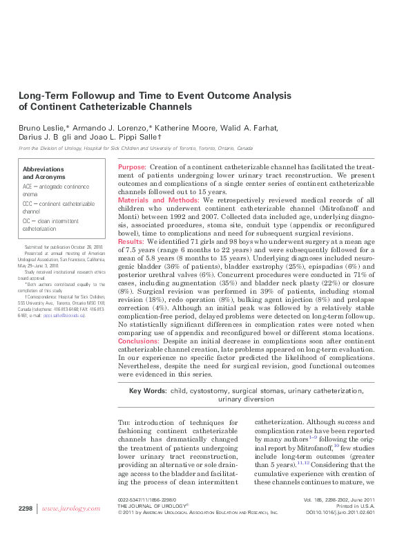 (PDF) Long-Term Followup and Time to Event Outcome Analysis of ...