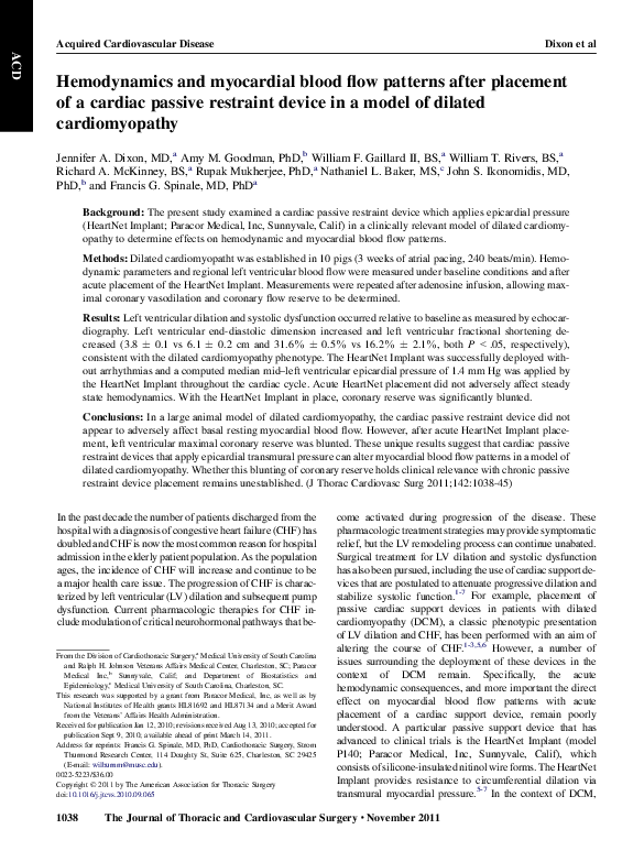 (PDF) Hemodynamics and myocardial blood flow patterns after placement ...