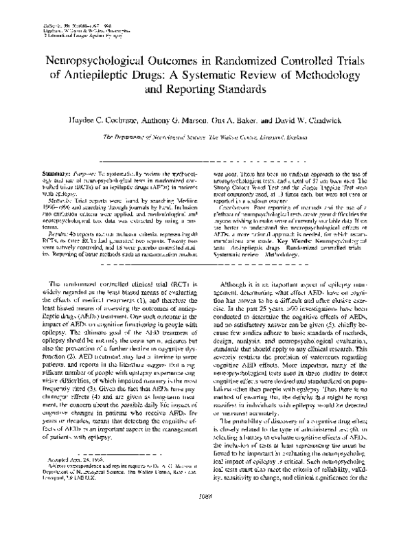 (PDF) Neuropsychological outcomes in randomized controlled trials of ...
