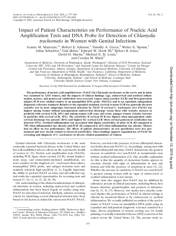 (PDF) Impact of Patient Characteristics on Performance of Nucleic Acid ...
