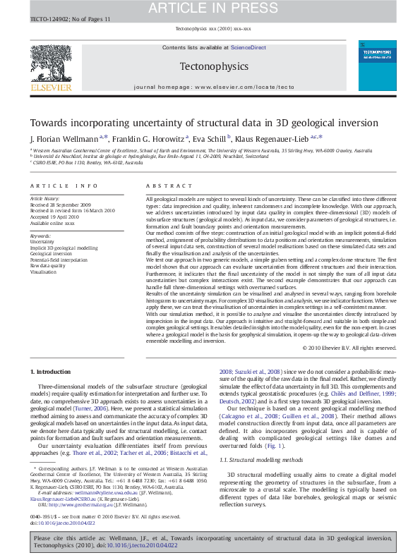 (PDF) Towards incorporating uncertainty of structural data in 3D ...