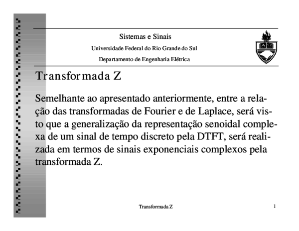(PDF) Aula21 - transformada Z