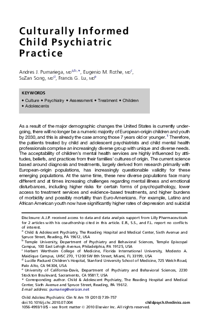 (PDF) Culturally Informed Child Psychiatric Practice