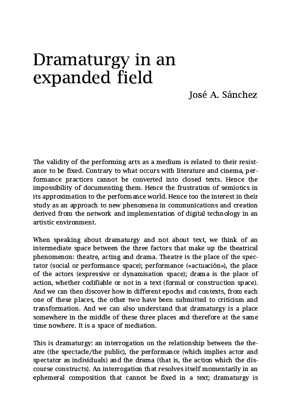 (PDF) Dramaturgy in an expanded field (2010)