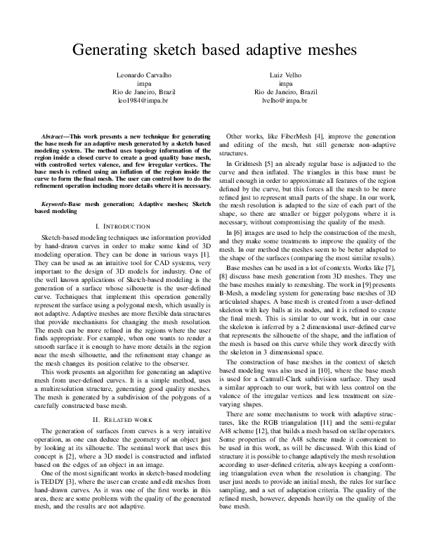 (PDF) Generating sketch based adaptive meshes