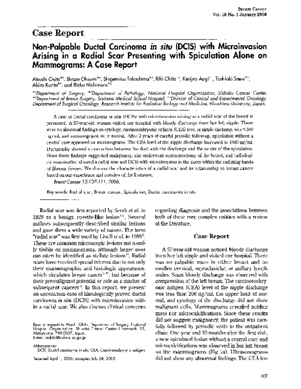 (PDF) Non-palpable ductal carcinomain situ (DCIS) with microinvasion ...