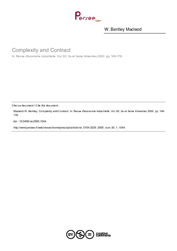 (PDF) Complexity and Contract