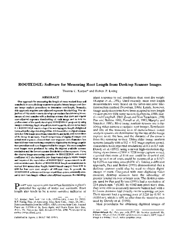 (PDF) ROOTEDGE: Software for Measuring Root Length from Desktop Scanner ...
