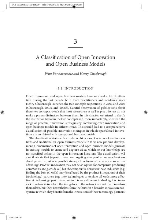 henry chesbrough open innovation