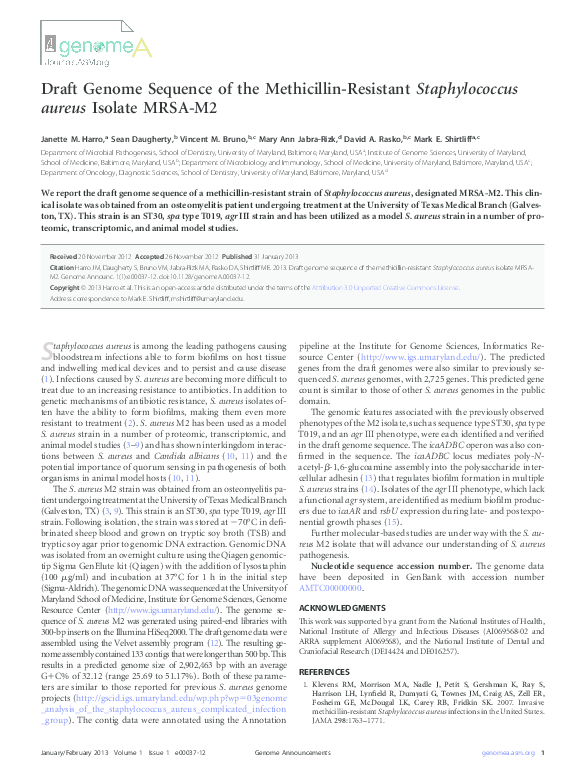 Pdf Draft Genome Sequence Of Methicillin Resistant Staphylococcus Aureus Kt Y21 A Sequence