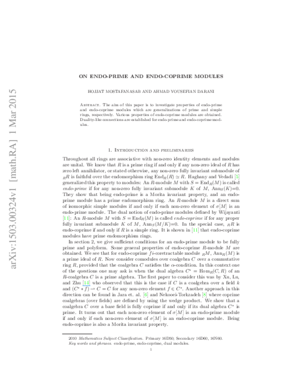 (PDF) On endo-prime and endo-coprime modules