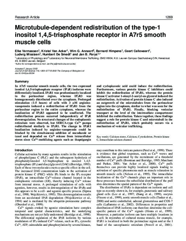 (PDF) Microtubule-dependent redistribution of the type-1 inositol 1,4,5-trisphosphate receptor ...
