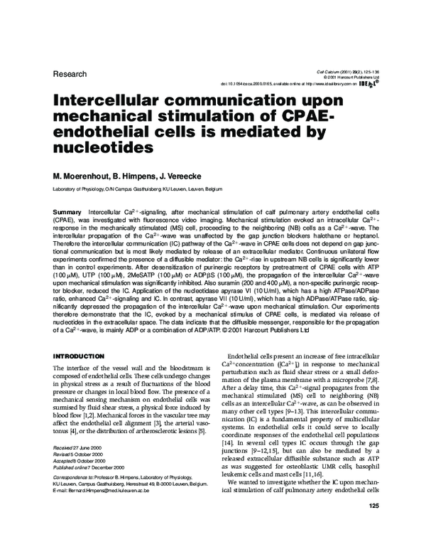 (PDF) Intercellular communication upon mechanical stimulation of CPAE ...
