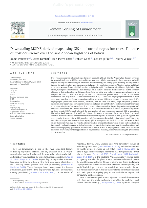 Pdf Downscaling Modis Derived Maps Using Gis And Boosted Regression