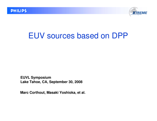 (PDF) EUV sources based on DPP