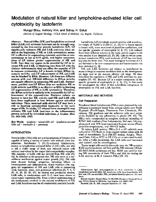 (PDF) Modulation of natural killer and lymphokine–activated killer cell ...
