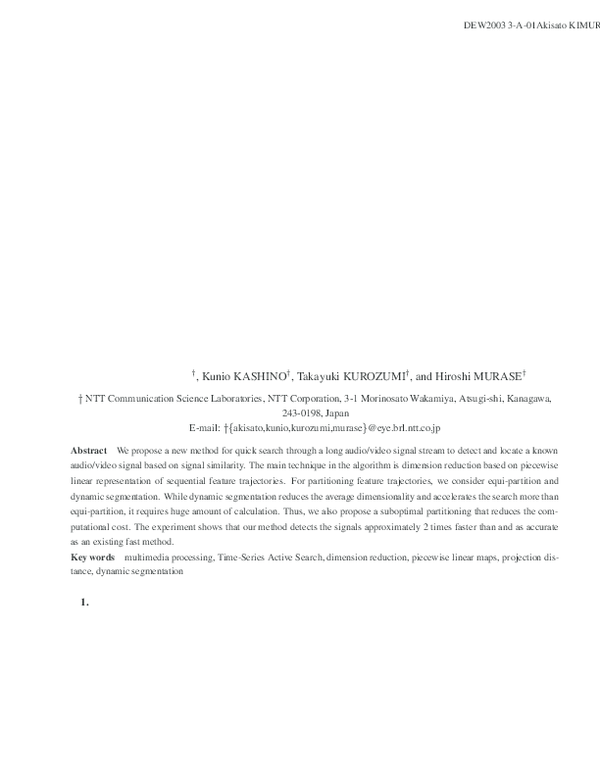 (PDF) A Quick Search Method for Multimedia Signals Based on Piecewise Linear Maps — Introducing ...