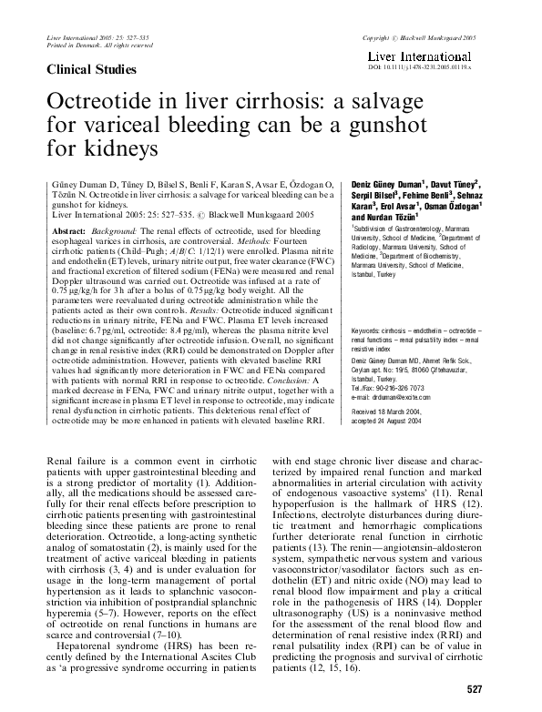 (PDF) Octreotide in liver cirrhosis: a salvage for variceal bleeding ...