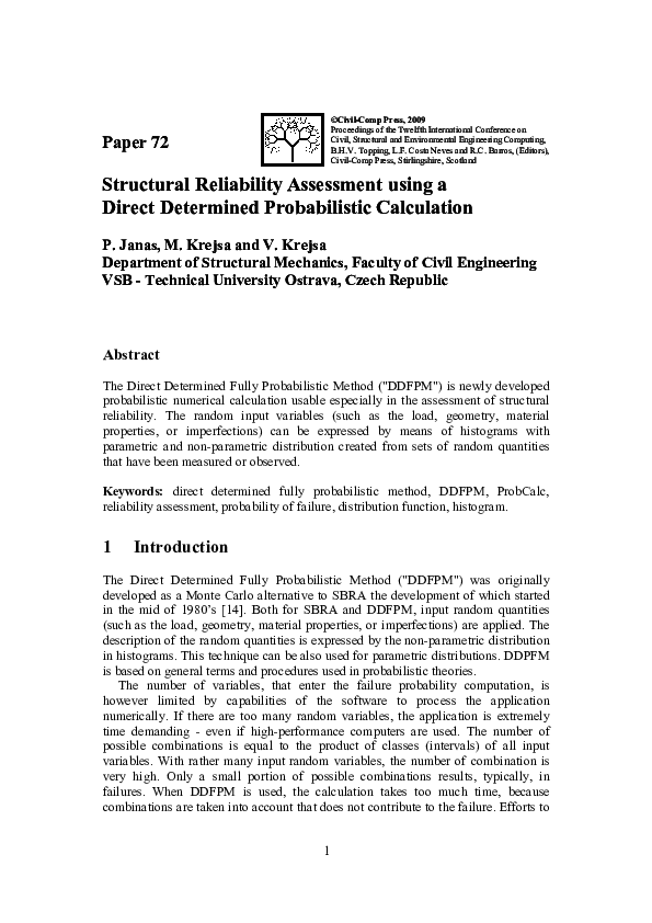 Pdf Structural Reliability Assessment Using A Direct Determined