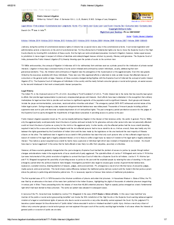 (PDF) Public Interest Litigation