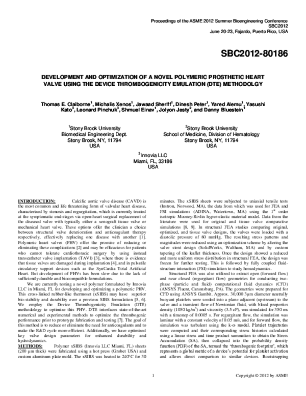 (PDF) Development and Optimization of a Novel Polymeric Prosthetic ...