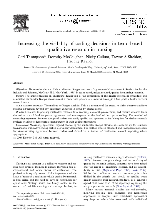 (PDF) Increasing the visibility of coding decisions in team-based ...
