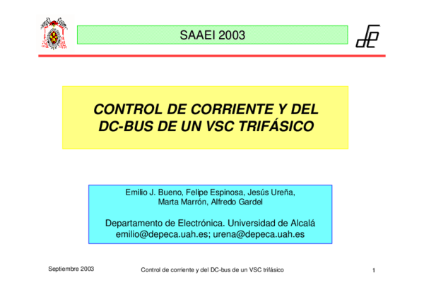 (PDF) Control de corriente y del DC-bus de un VSC trifásico