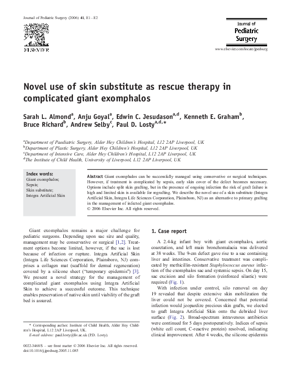 (PDF) Novel use of skin substitute as rescue therapy in complicated ...