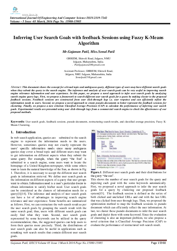 (PDF) Inferring User Search Goals with feedback Sessions using Fuzzy K-Means Algorithm ...