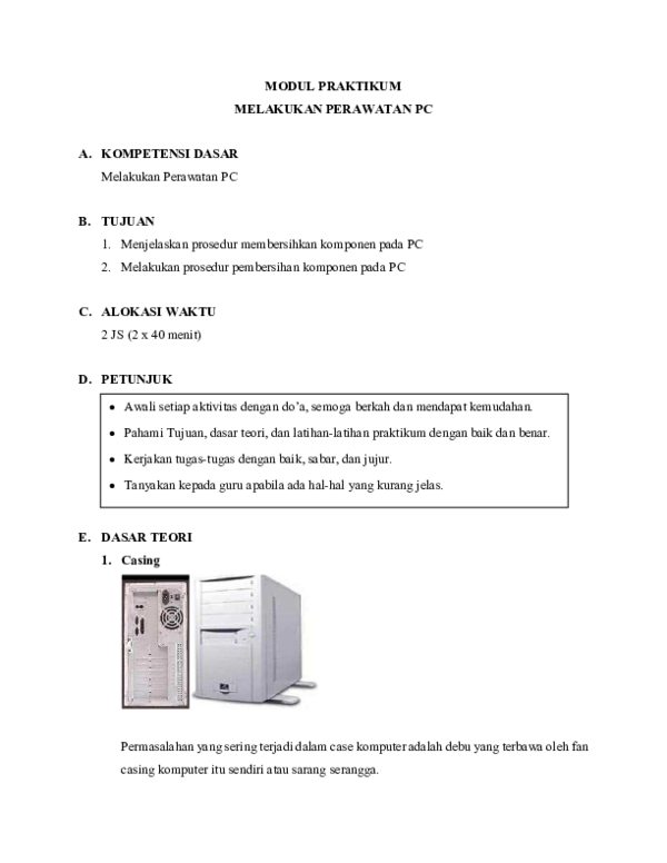(PDF) MODUL PRAKTIKUM Perawatan PC