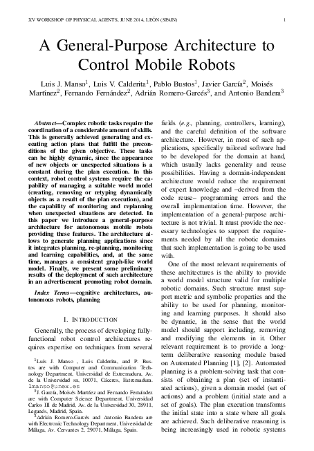 (PDF) A General-Purpose Architecture to Control Mobile Robots