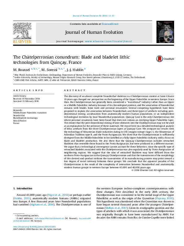 The Châtelperronian conundrum: Blade and bladelet lithic technologies ...