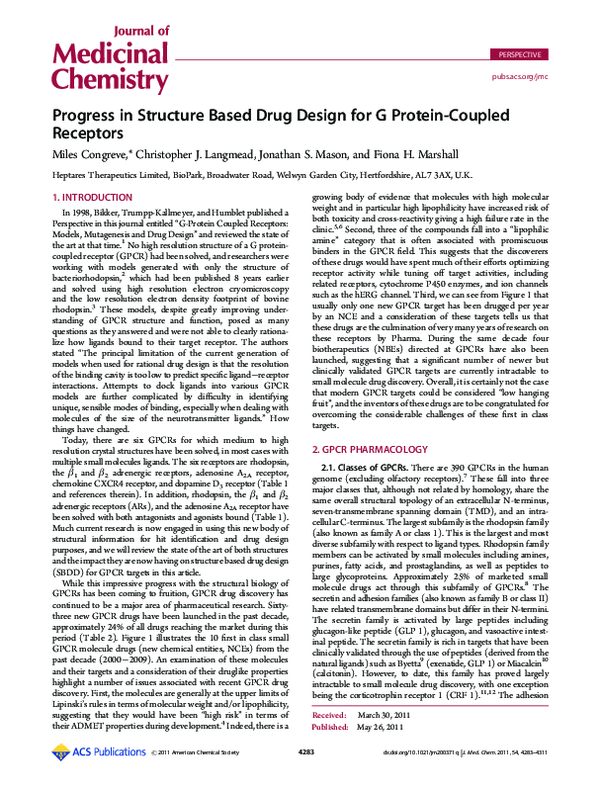 (PDF) Progress in Structure Based Drug Design for G Protein-Coupled ...